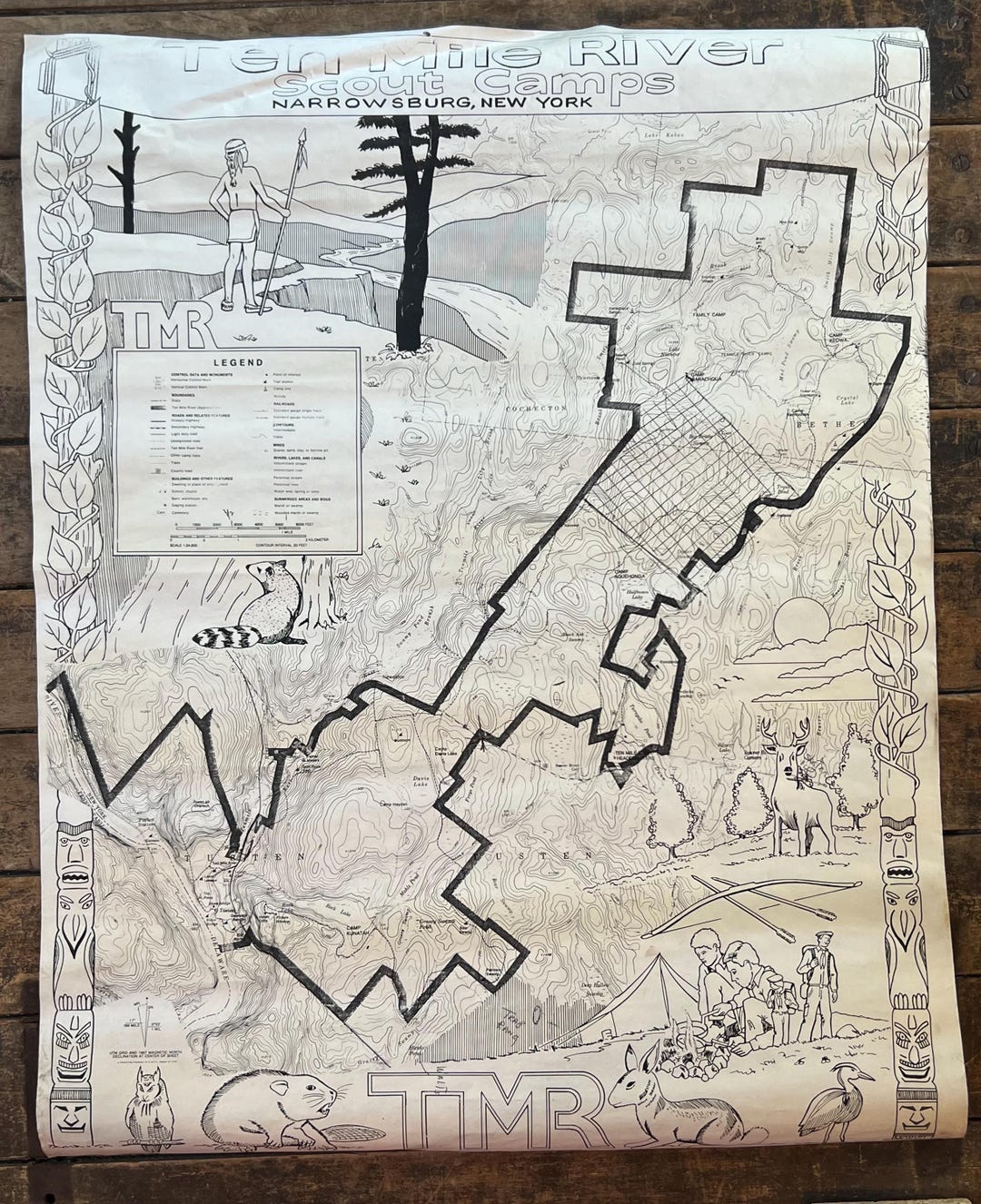 Vintage 1967 Ten Mile River Boy Scout Camp Map - Narrowsburg NY ...