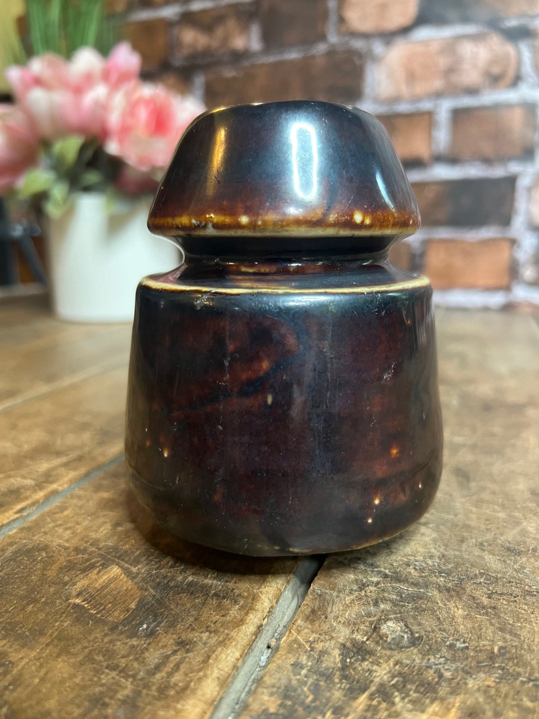 Antique Brown Porcelain Insulator: Railroad Kingpin, 1900s - Etsy