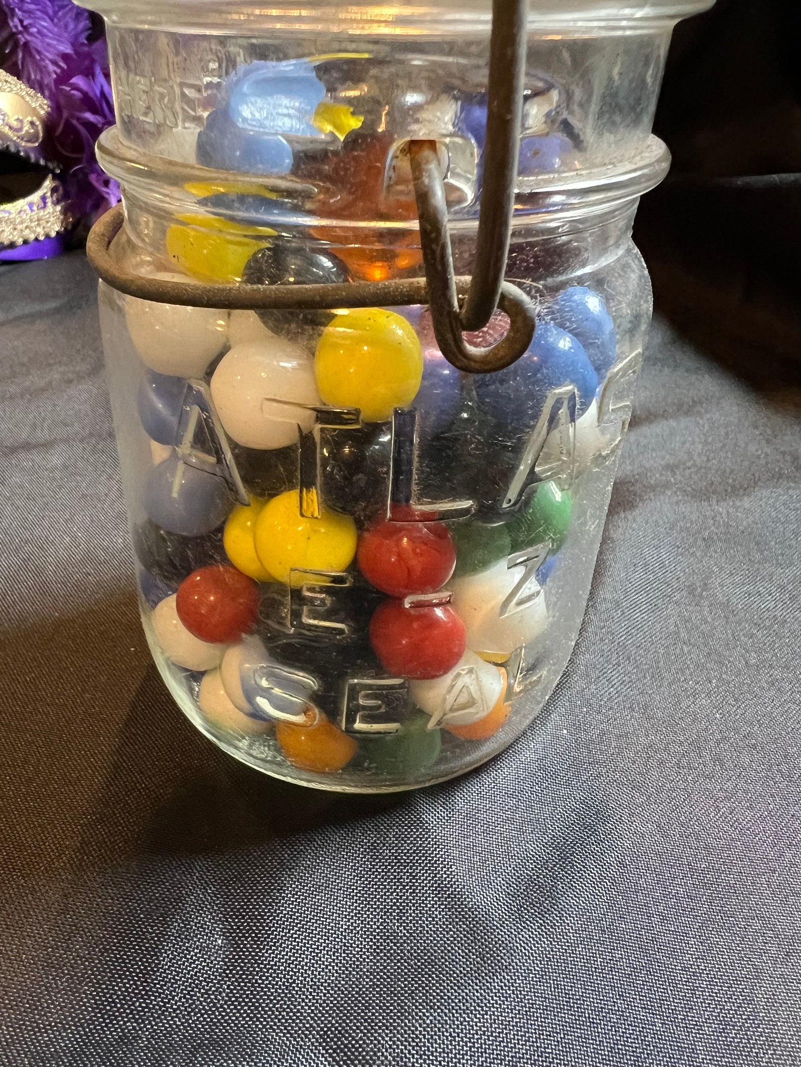 Vintage Atlas E-Z Seal Mason Jar Pint With Lid & Wire Bail - Filled ...