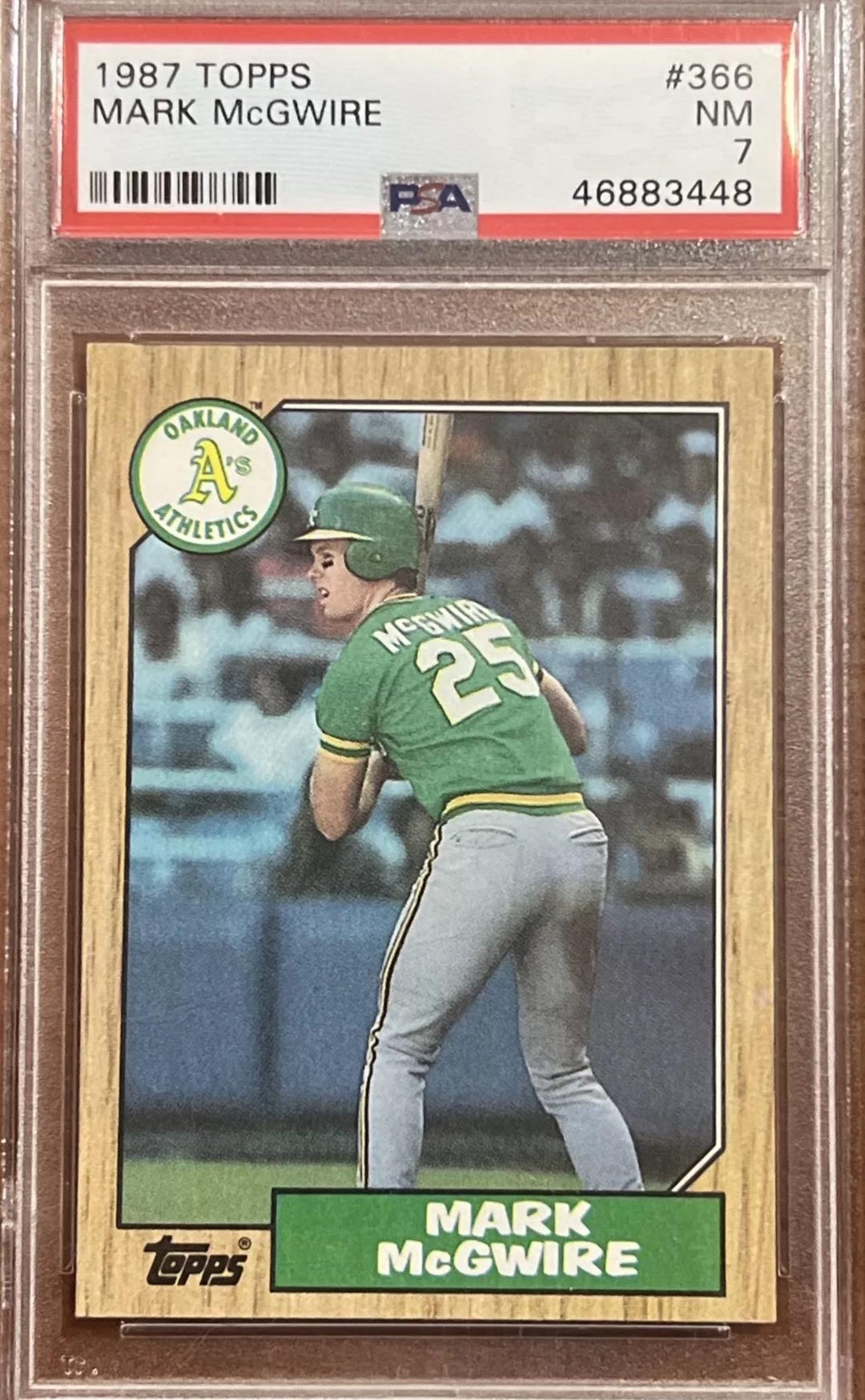 1987 Topps Mark Mcgwire Rookie Card - Oakland A’s - PSA 7 Graded - Etsy