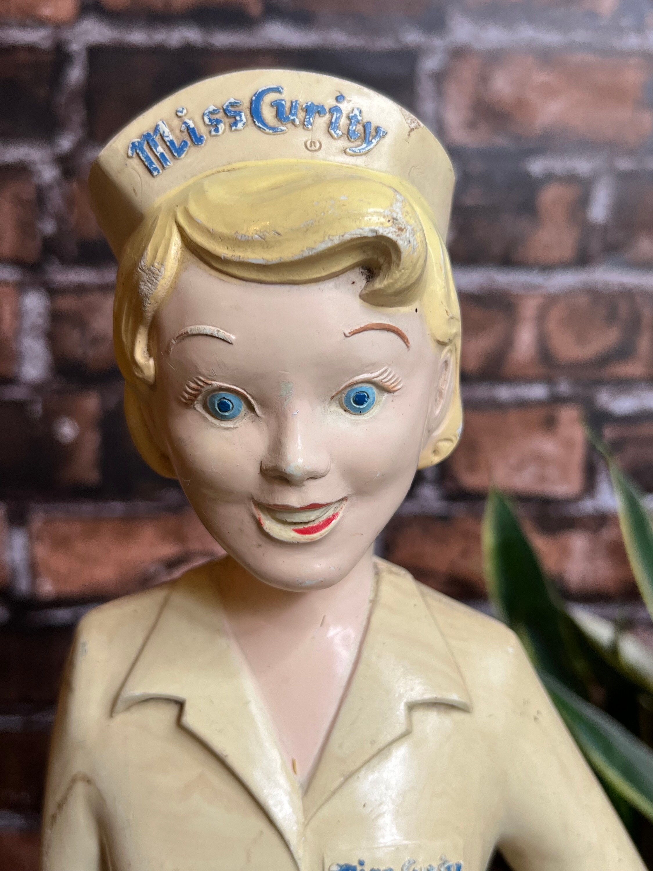 Vintage 1950s MISS CURITY Advertising Statue Curity Brand Band-aids ...