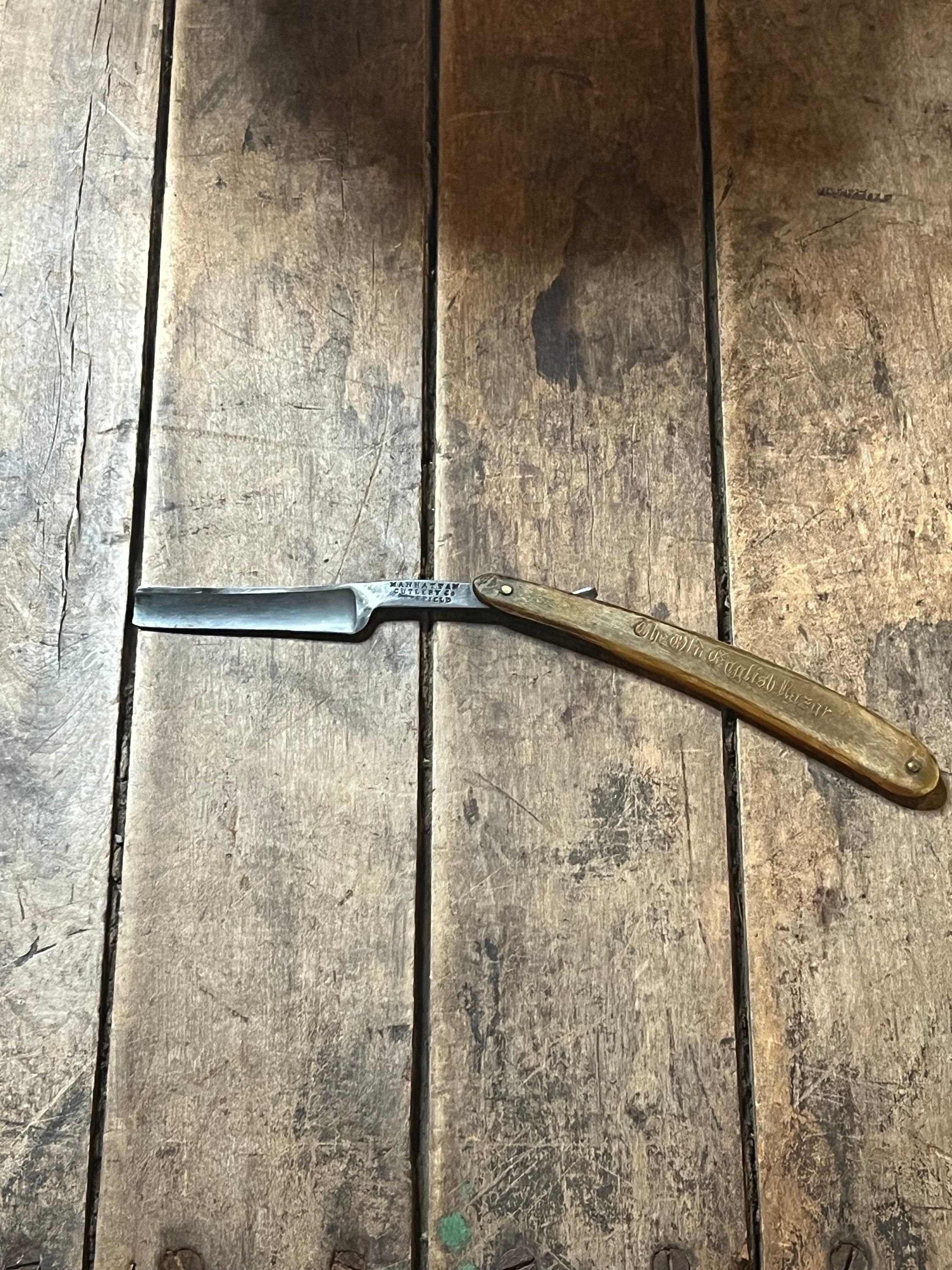 Antique 1800s the Old English Razor Made by the Manhattan Cutlery ...