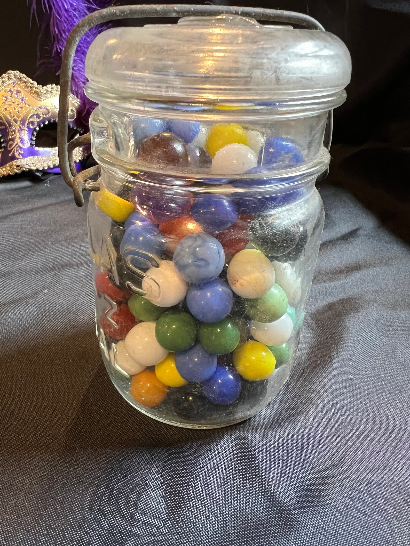 Vintage Atlas E-Z Seal Mason Jar Pint With Lid & Wire Bail - Filled ...