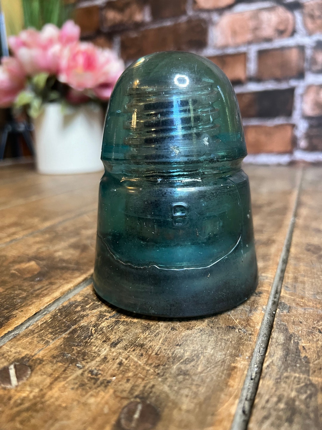 Antique 1905 Brookfield Blue Glass Insulator: Railroad Telegraph Decor ...