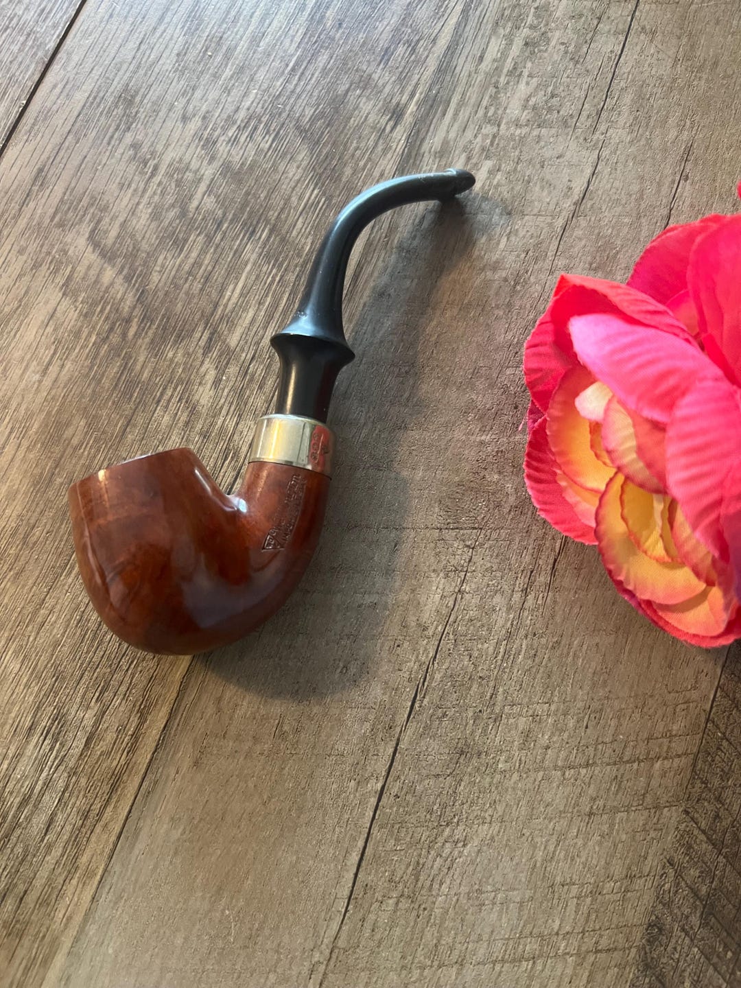 Vintage WDC Wellington Briar Wood Pipe Bent Billiard Style Pipe Smoking ...