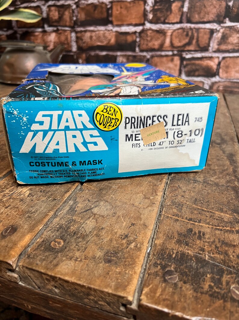 Vintage 1977 Star Wars Princess Leia Ben Cooper Costume Mask & Original ...
