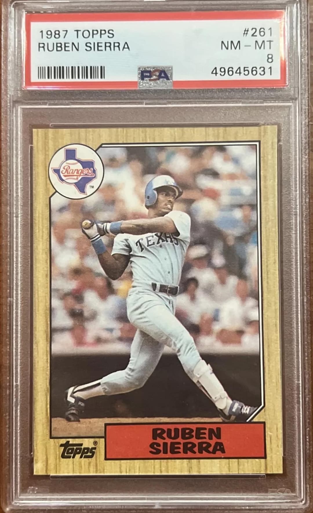 Vintage 1987 Topps Ruben Sierra Rookie Card - Texas Rangers - PSA 8 ...