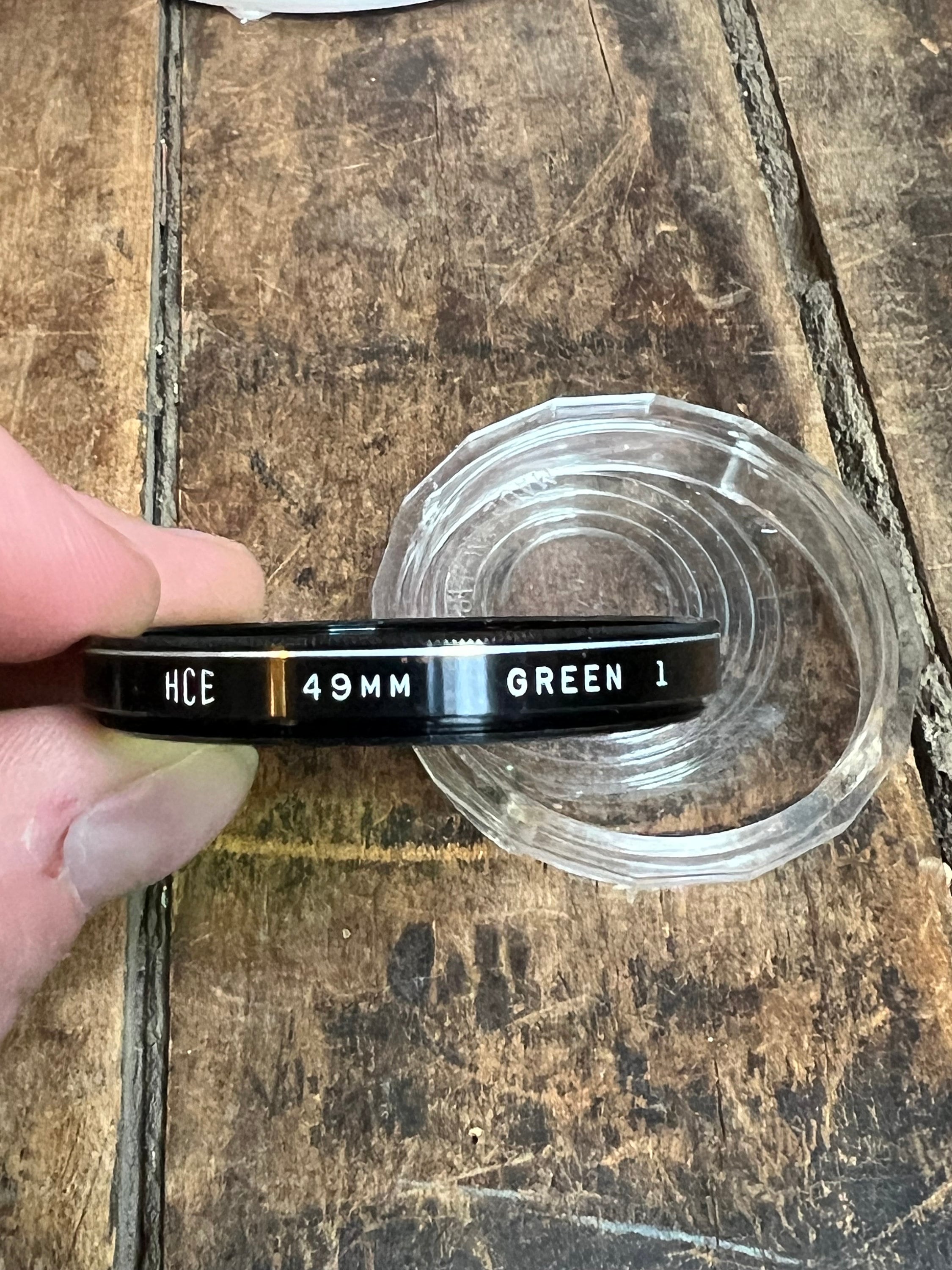 Vintage 1973 HCE Screw in Filter Tiffen Optical Co. 49mm Green 1 Lens ...