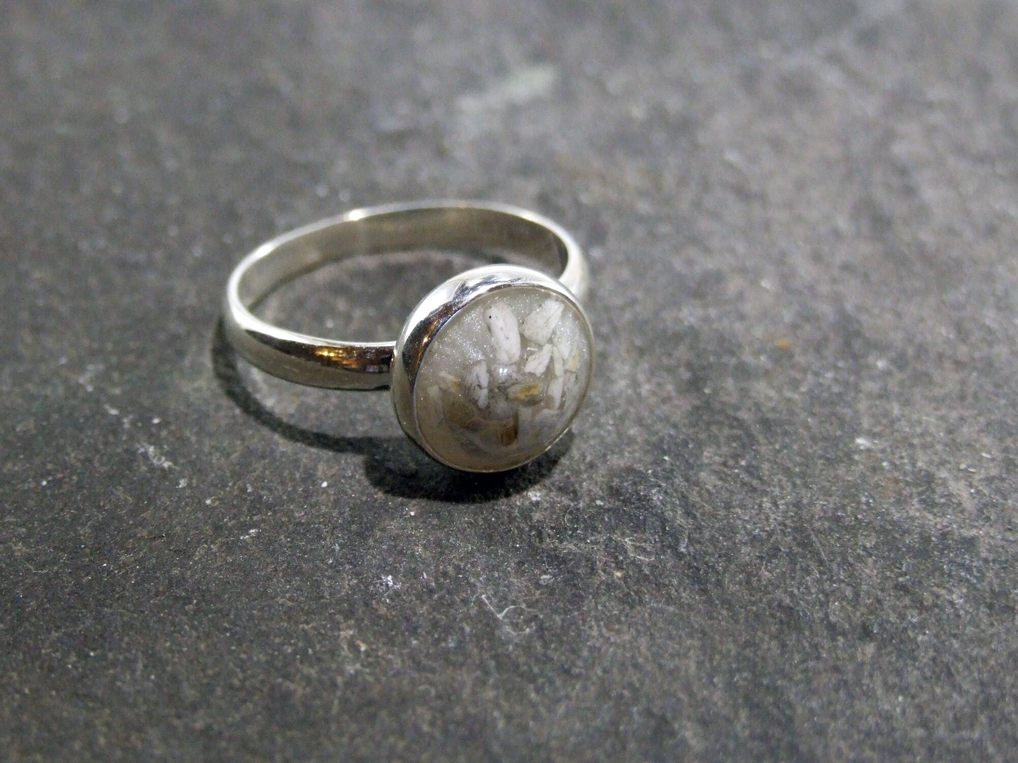 Sterling Silver Ring With Round Resin Stone 10x10mm Hair - Etsy UK