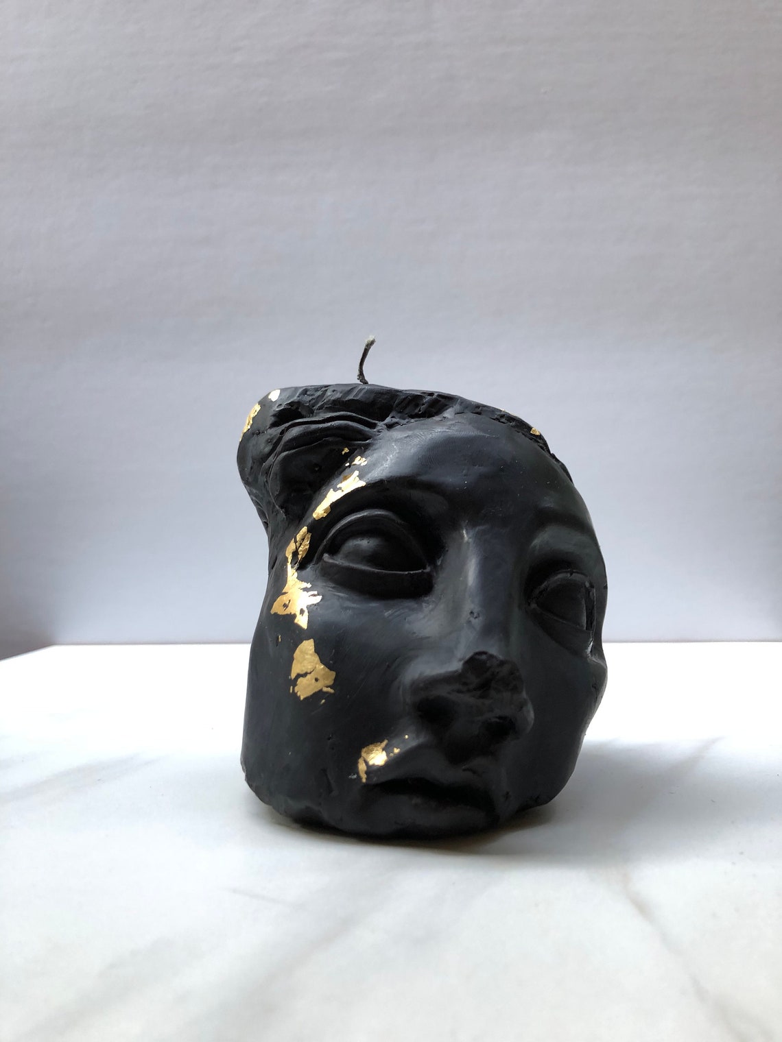 Gilded Androgyny Greek God Godess Sculpture Decorative Black Candle ...