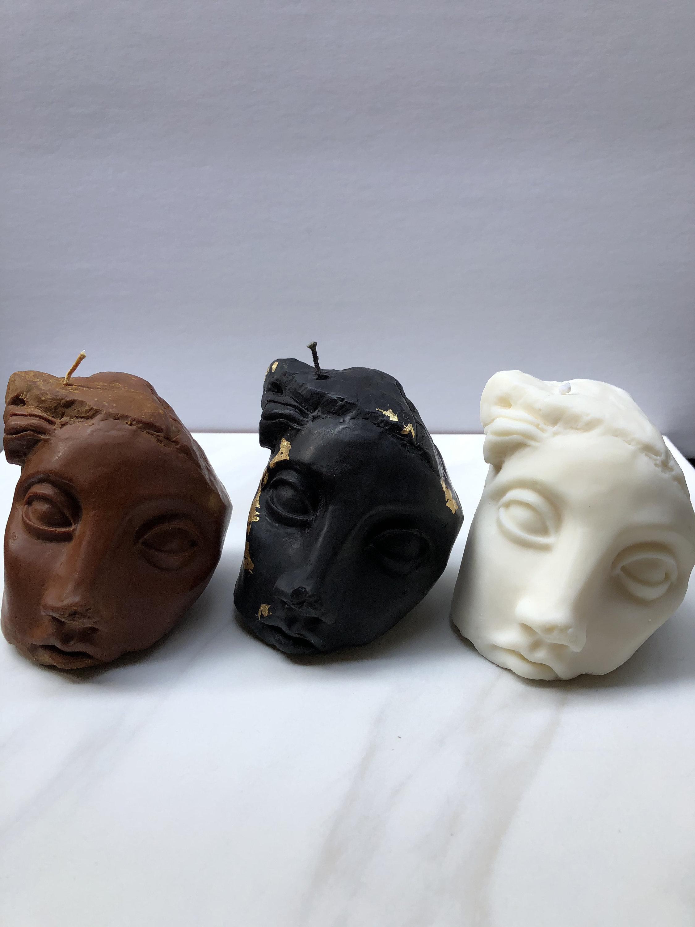 Gilded Androgyny Greek God Godess Sculpture Decorative Black Candle ...