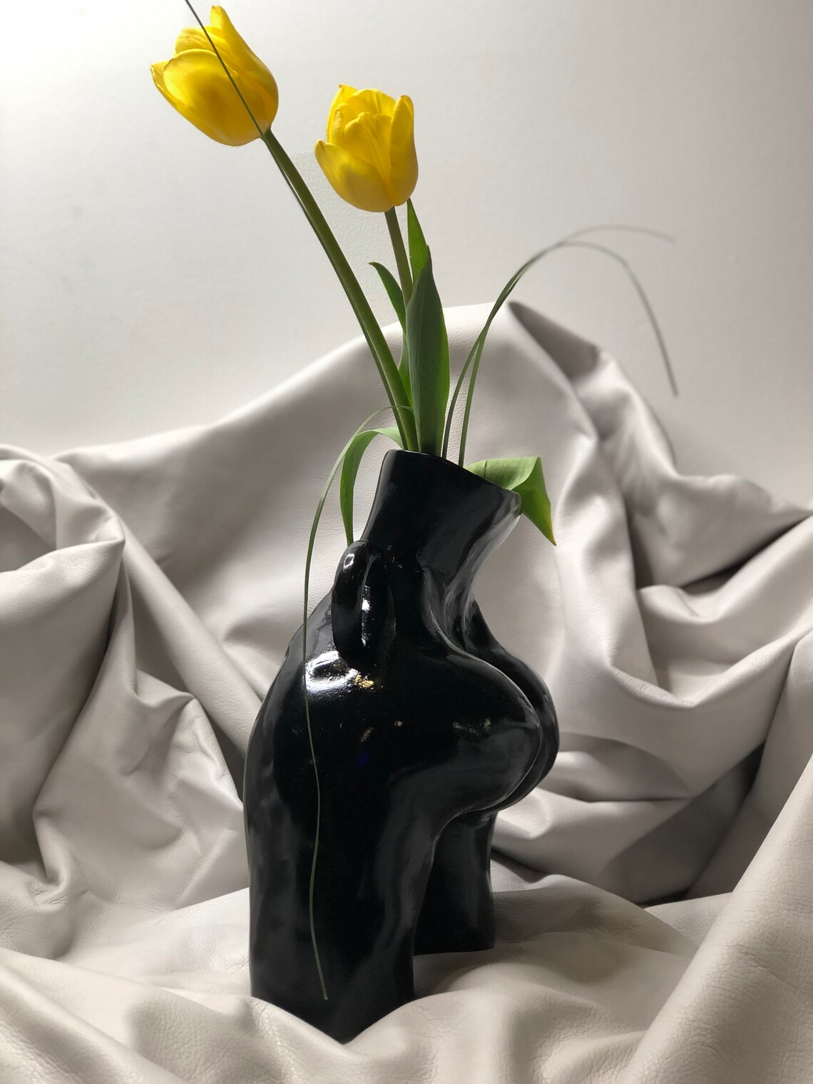 Female Curvy Cheek Body Vase Art Piece Black Booty Decorative Planter ...