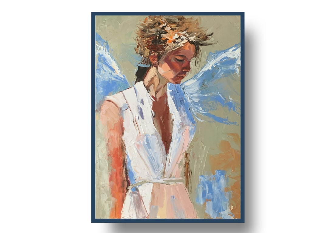 Angel Modern Original Oil Painting Pray Angel Canvas Art. - Etsy
