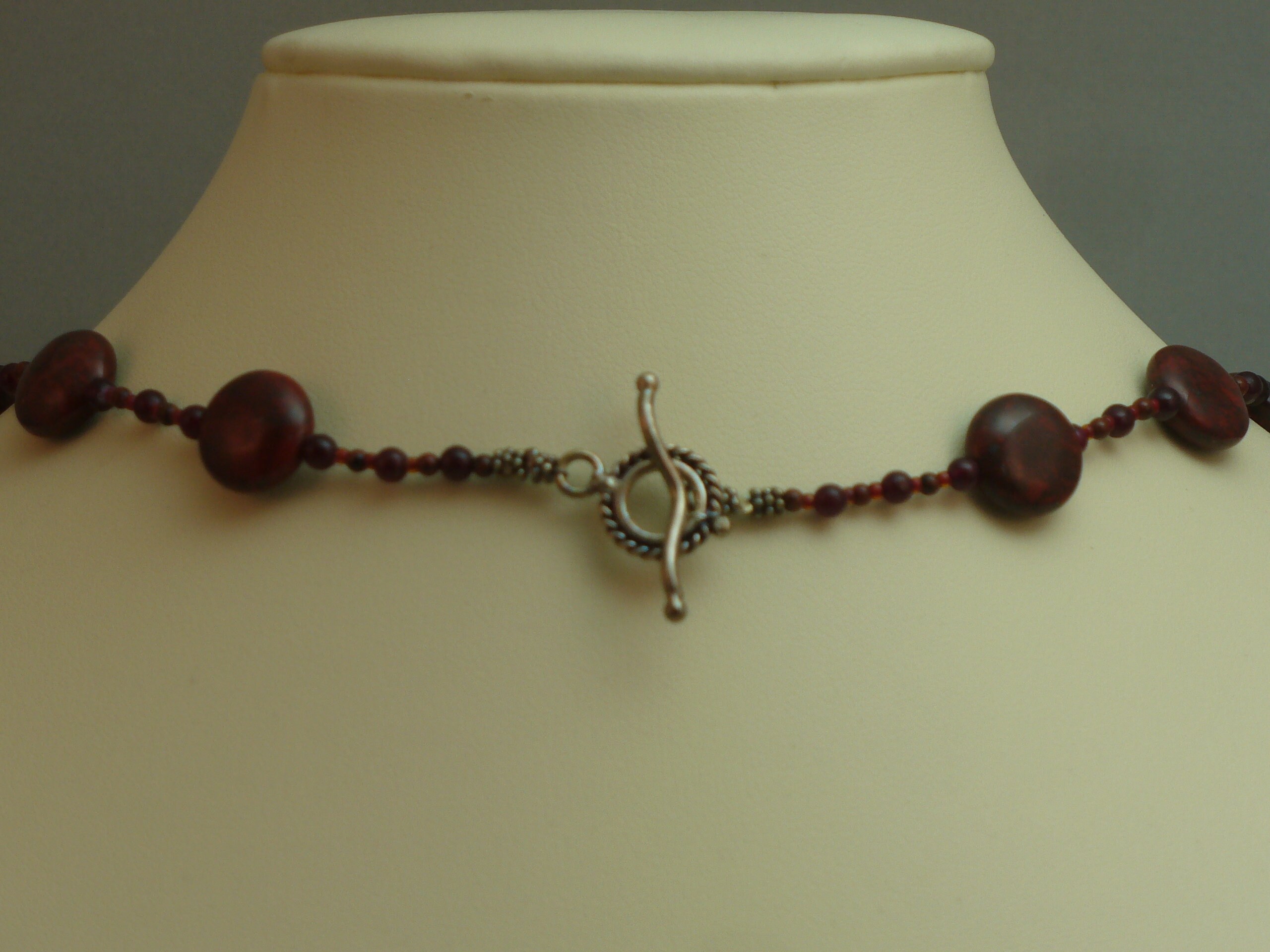 Pipestone and Garnet Single Strand Beaded Necklace - Etsy