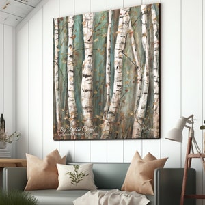 Wall Art Canvas Abstract, Colorado Print, Aspen Tree Watercolor, Modern ...