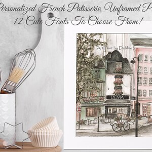 Set of 2 Cute Paris Watercolor Prints, French Kitchen Art Prints ...