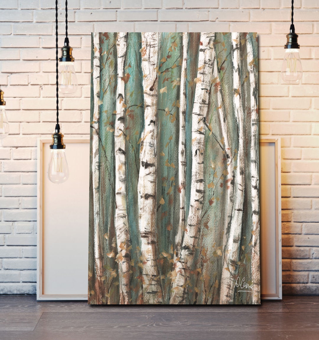 Birch Tree Canvas Wall Art, Modern Farmhouse Decor, Abstract Painting ...