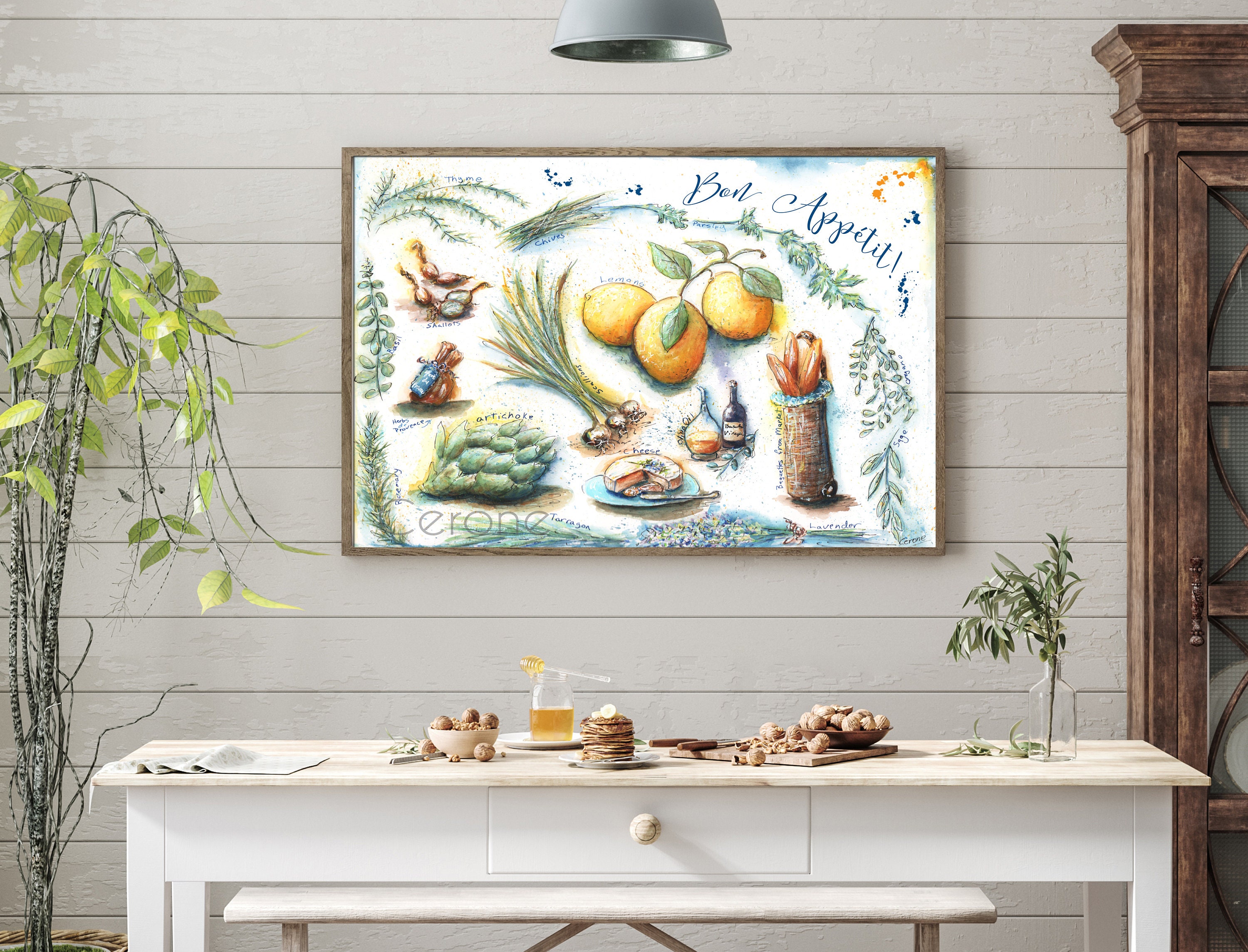 Bon Appetit Print Dining Room Art Print Housewarming Gift - Etsy