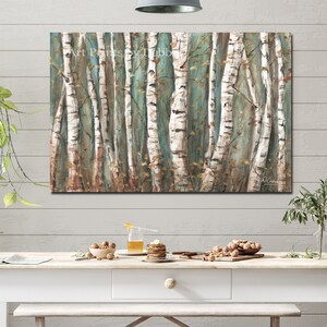 Wall Art Canvas Abstract, Colorado Print, Aspen Tree Watercolor, Modern ...