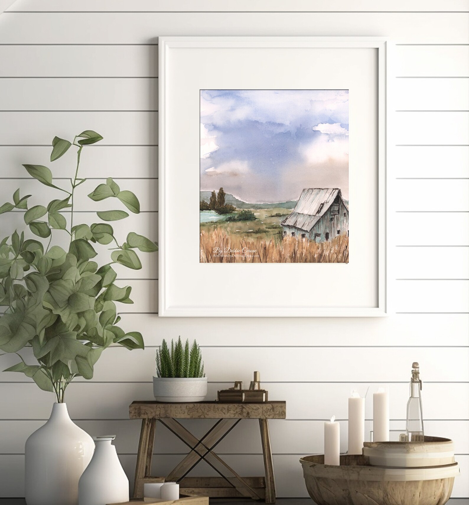 Farm Landscape Painting, Farmhouse Wall Art, Rustic Barn Painting ...