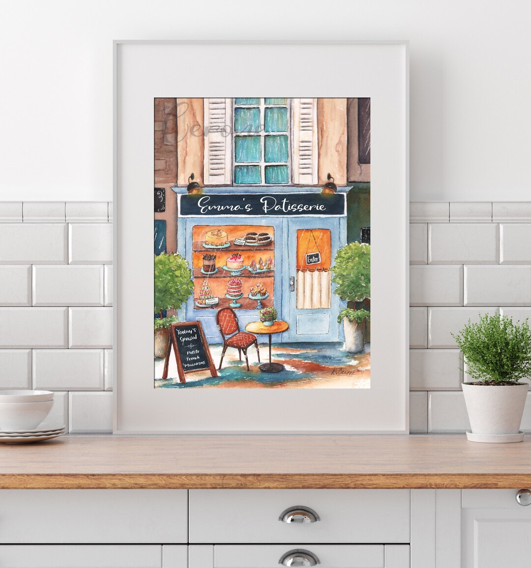 Personalized Paris Patisserie Print: French Kitchen Wall Art, Christmas ...