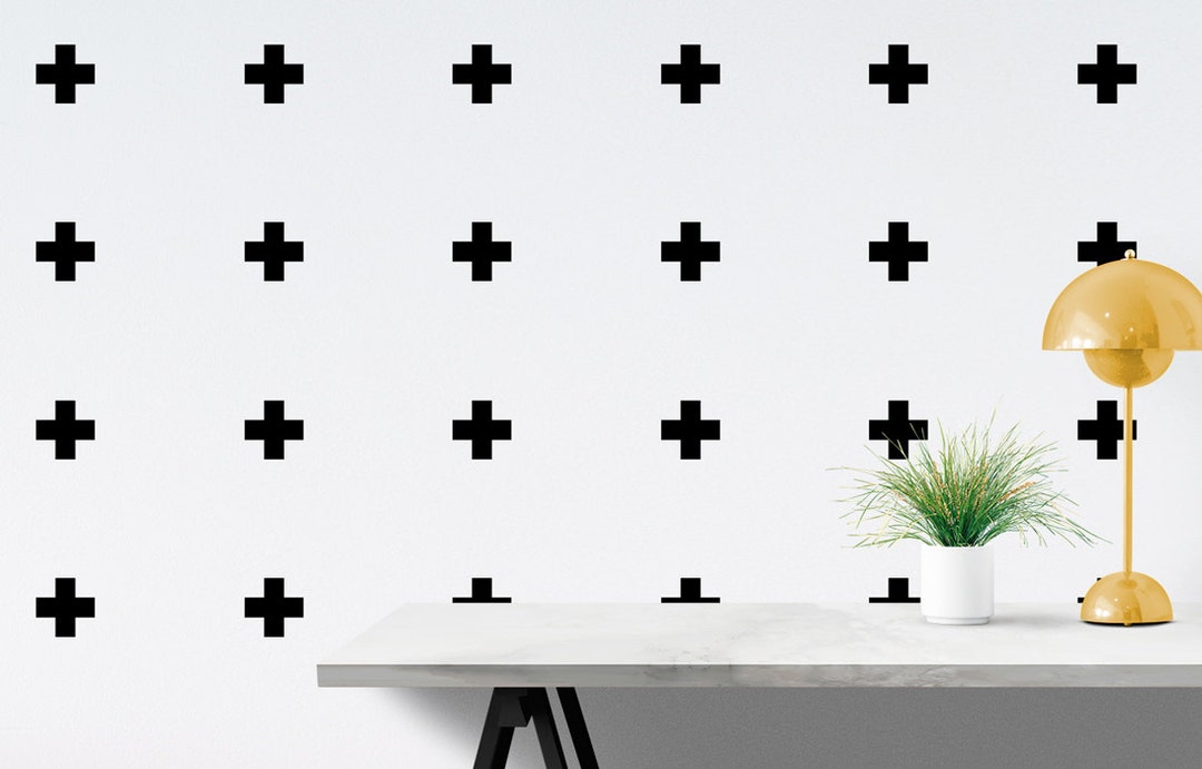 Swiss Cross (thick) / Plus Sign Vinyl Wall Decals, Scandinavian ...
