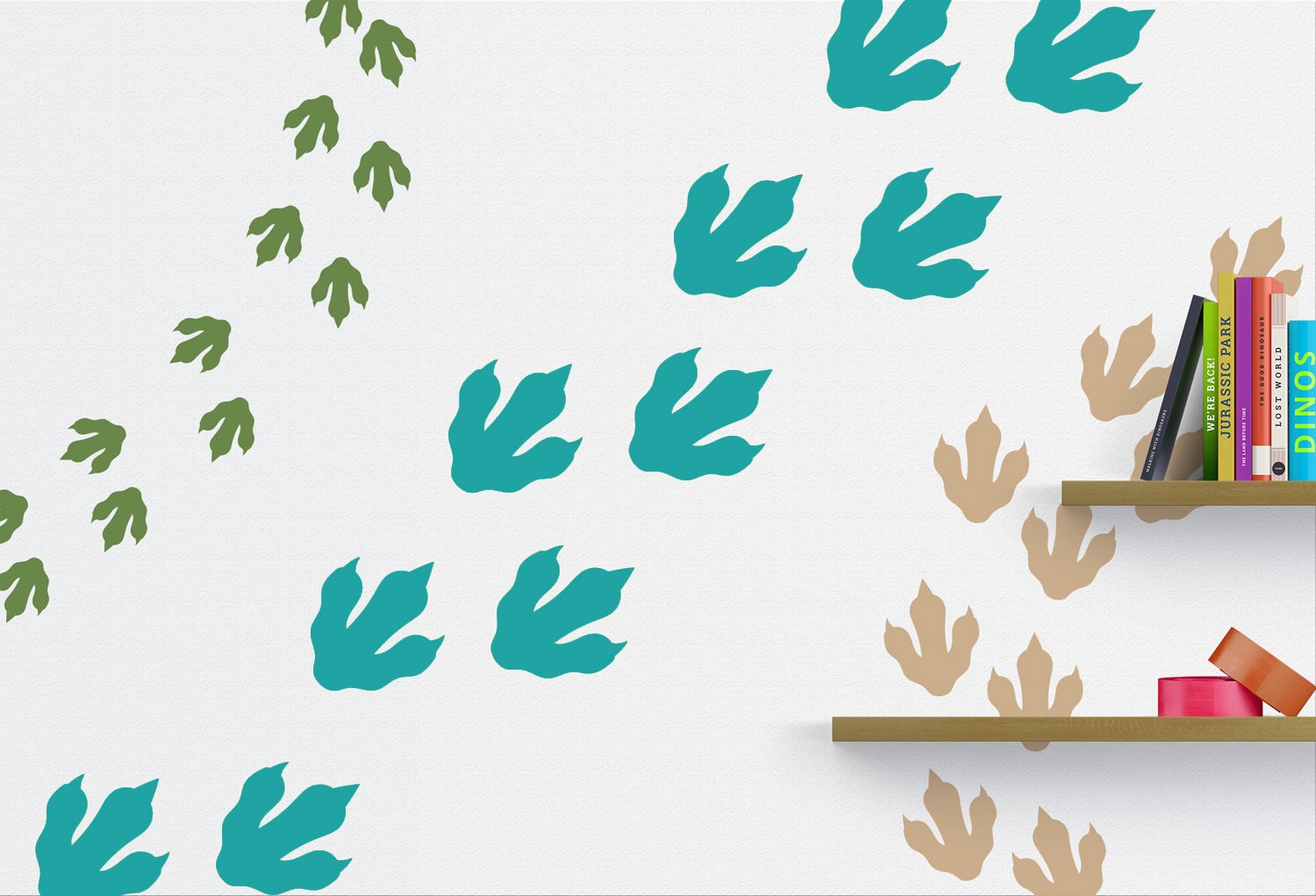 Dinosaur Footprints Wall Decal Dino Vinyl Jurassic Park kids | Etsy