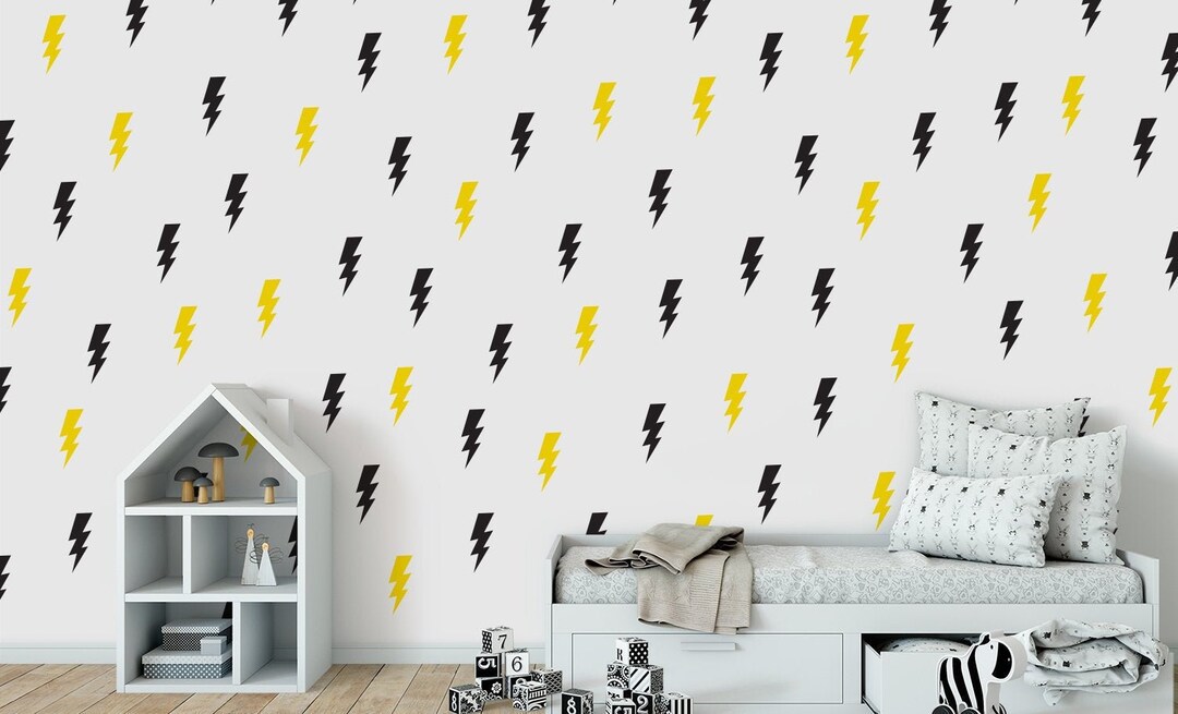Lightning Bolt Vinyl Wall Decals: Superhero Thunder Storm Stickers ...