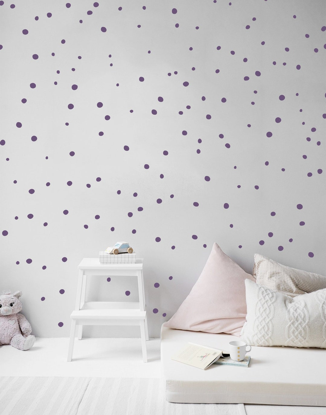 Tiny Hand-drawn Polka Dot Wall Decals: Paint Vinyl Circles, Nursery ...
