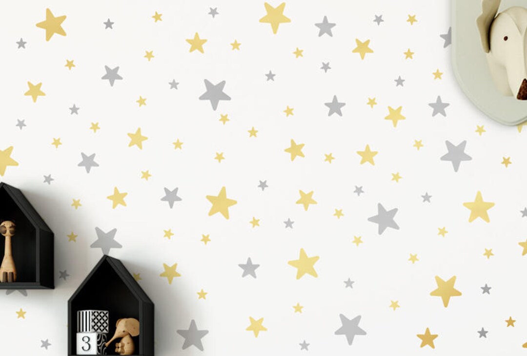 120 Rounded Stars, 3 Size Vinyl Wall Decal Pattern: Hundreds of Stars ...