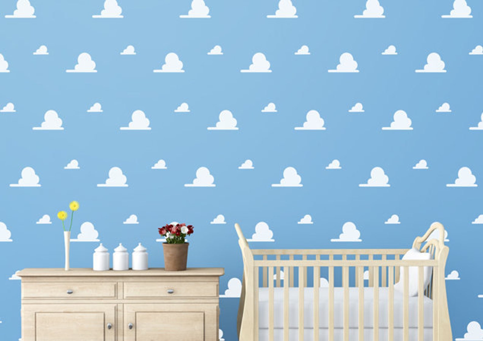Andy's Room Cloud White Vinyl Decal Wall Pattern: Kids Toy - Etsy