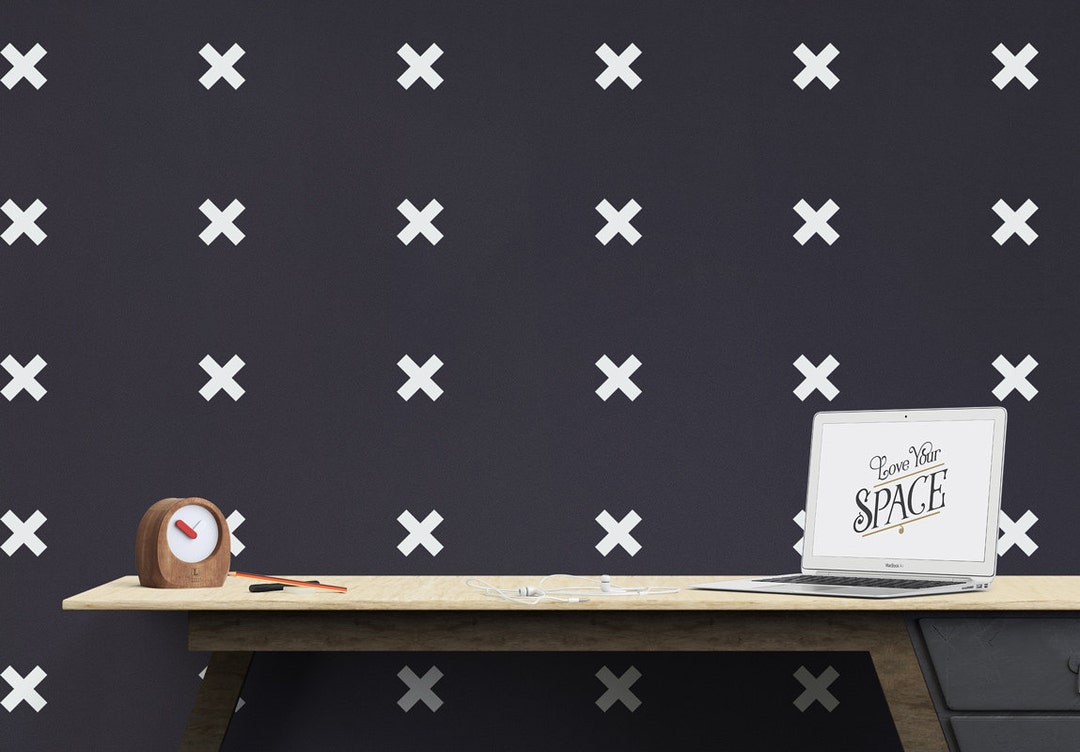 Swiss Cross / Plus Stitch Sign Vinyl Wall Decals, Scandinavian ...