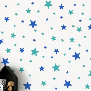 120 Rounded Stars, 3 Size Vinyl Wall Decal Pattern: Hundreds of Stars ...