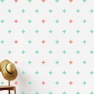 Swiss Cross / Plus Stitch Sign Vinyl Wall Decals, Scandinavian ...