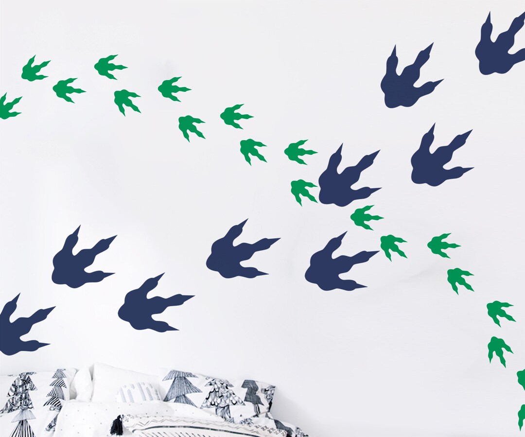 Dinosaur Footprints Wall Decal, Dino Vinyl, Jurassic Park Kids Room, T ...