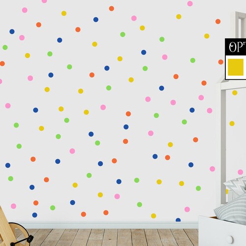 175 Rainbow 1.5 Inch Confetti Polka Dot Circle Vinyl Wall - Etsy