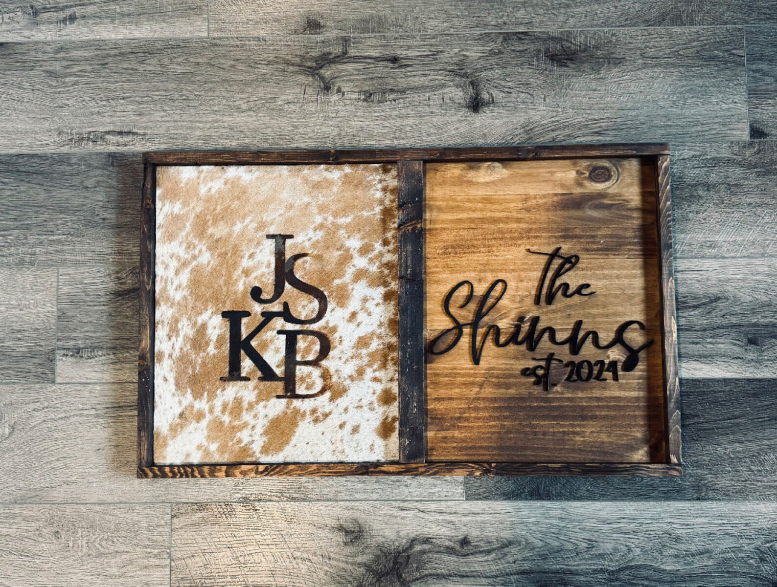 Cowhide Branding Frame, Cowhide Wood Sign, Family Heirloom, Unity ...