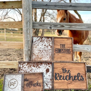 Cowhide Branding Frame, Cowhide Wood Sign, Family Heirloom, Unity ...