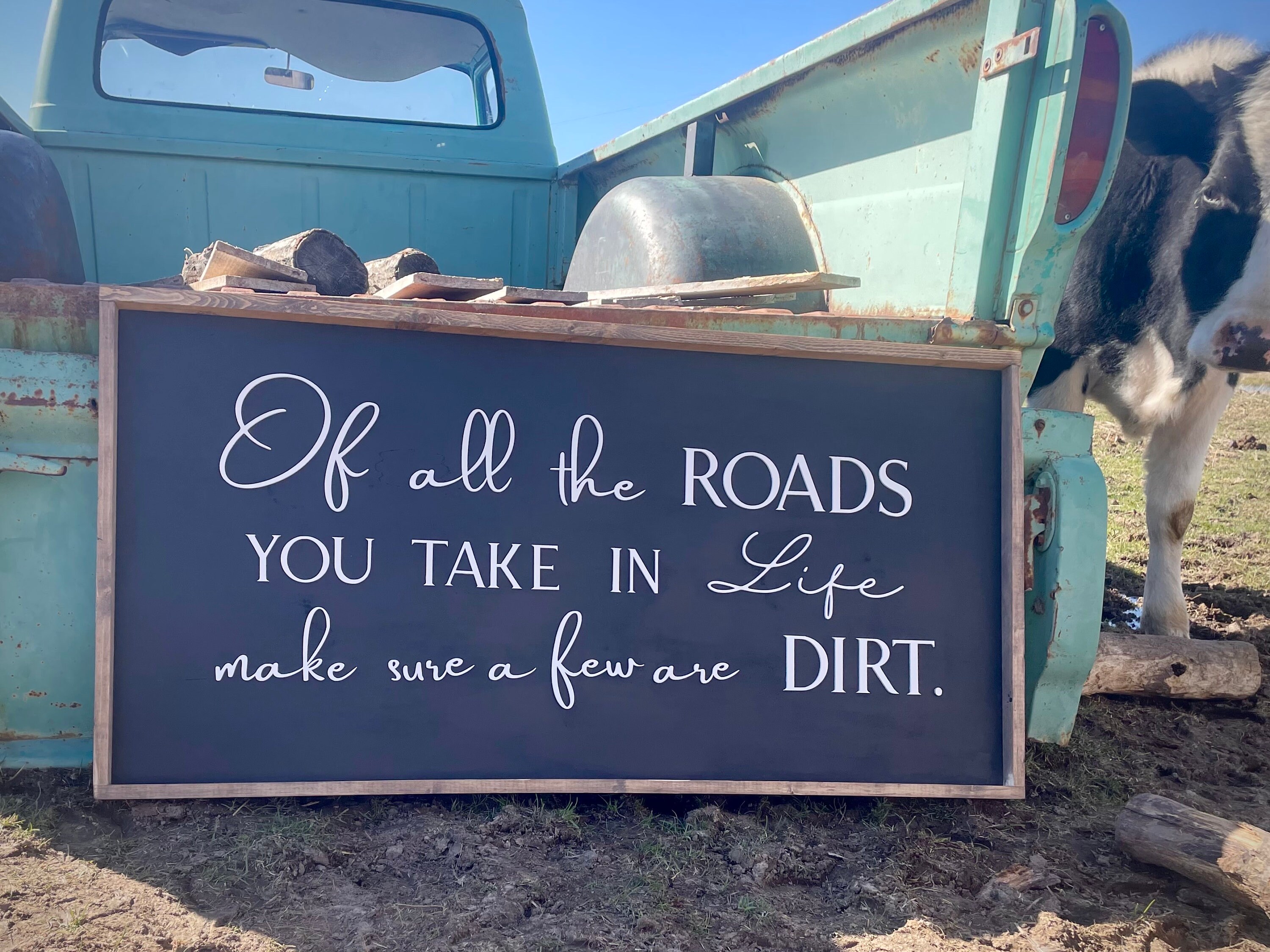 Dirt Roads Wood Sign, Wood Home Sign, Country Sign, Western Decor Wood ...