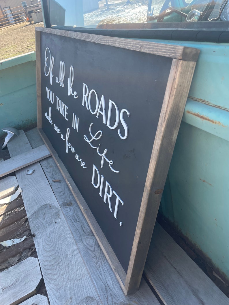 Dirt Roads Wood Sign, Wood Home Sign, Country Sign, Western Decor Wood ...