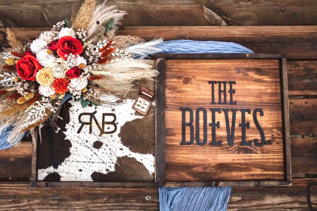Cowhide Branding Frame, Cowhide Wood Sign, Family Heirloom, Unity ...