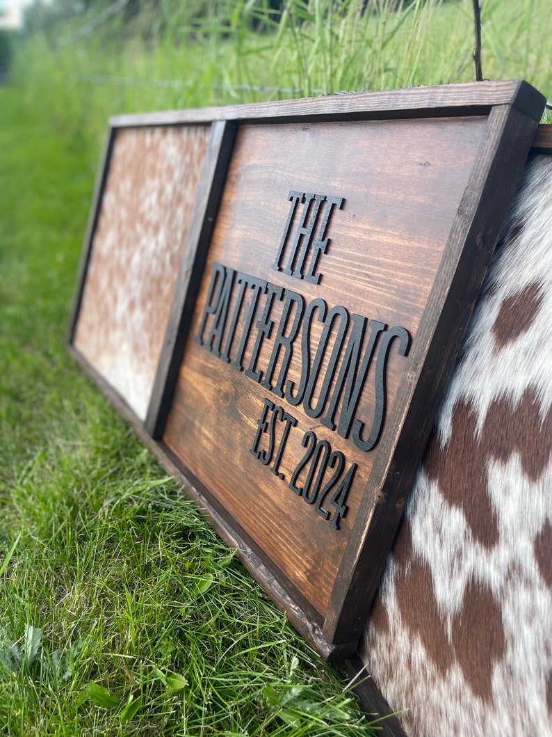 Cowhide Branding Frame, Cowhide Wood Sign, Family Heirloom, Unity ...