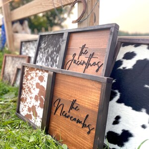 Cowhide Branding Frame, Cowhide Wood Sign, Family Heirloom, Unity ...