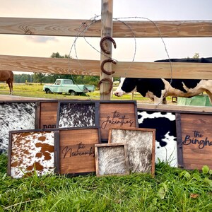 Cowhide Branding Frame, Cowhide Wood Sign, Family Heirloom, Unity ...