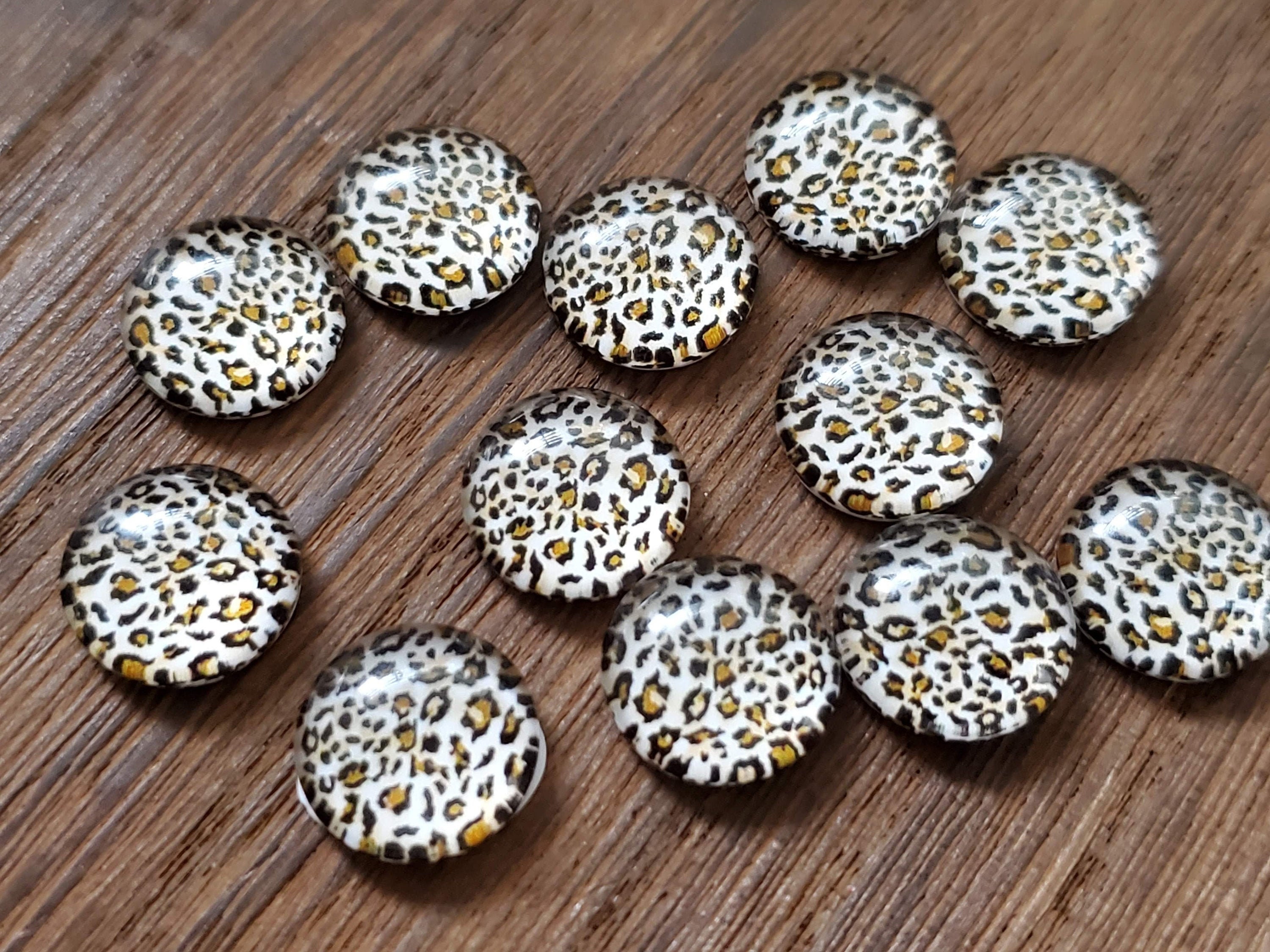 Tan and Black Leopard Cheetah Animal Print Glass 12mm - Etsy