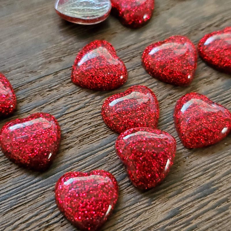 Heart Flatback Glitter - Etsy