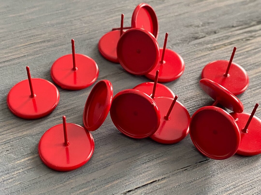 Red 12mm Tray Cabochon Earring Setting 10 Pieces Earring Making Jewelry ...
