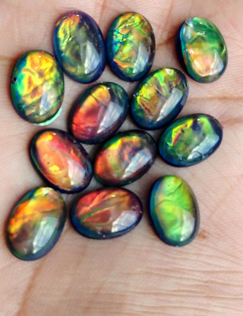 Dark purple fire opal faux stone 10x14mm ovals 8 pcs | Etsy