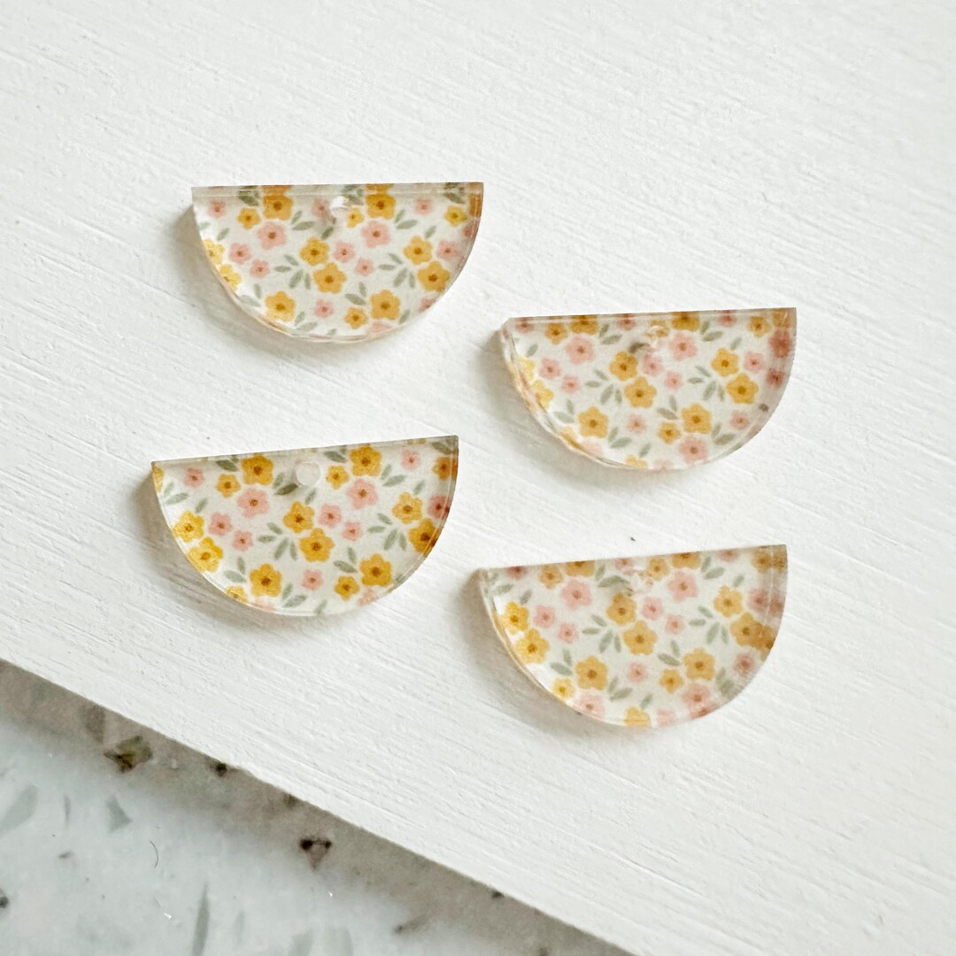 Boho Pendant or Connector Half Circle Earring Blanks -8pcs, Earring ...