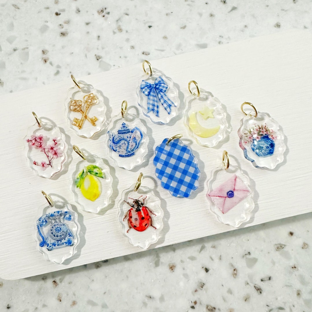 Charms, Handmade Charms for Charm Necklace, Grand Millennial Acrylic ...